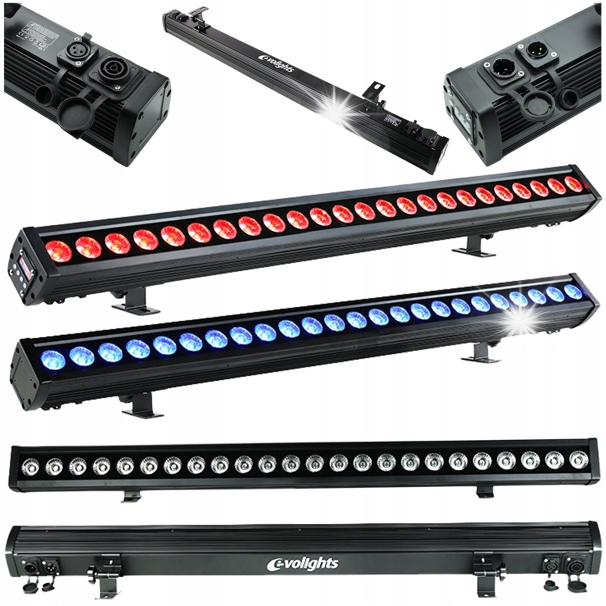 LISTWA OŚWIETLENIOWA LED RGBW IP65 OŚWIETLENIE SCENICZNE ZEWNĘTRZNE DMX ...