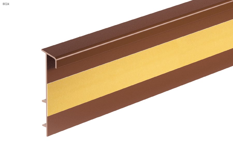 Listwa PVC LDO dywanowa ożebrowana listwa Cezar Brązowy RAL8024 Matowe ...