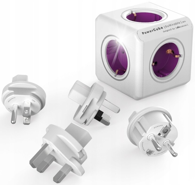 Listwa rozdzielacz kostka allocacoc Power-Cube 5-gniazd+4 wtyki ŚWIAT ...