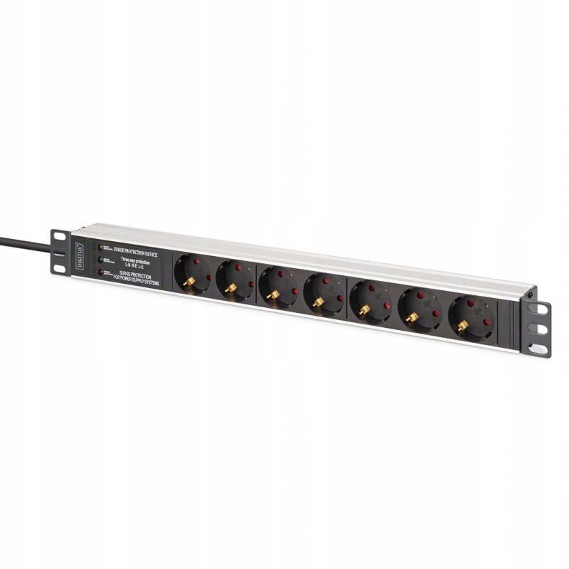 Listwa zasilająca DIGITUS PDU Rack 19" z zab. przeciwprzepięciowym ...