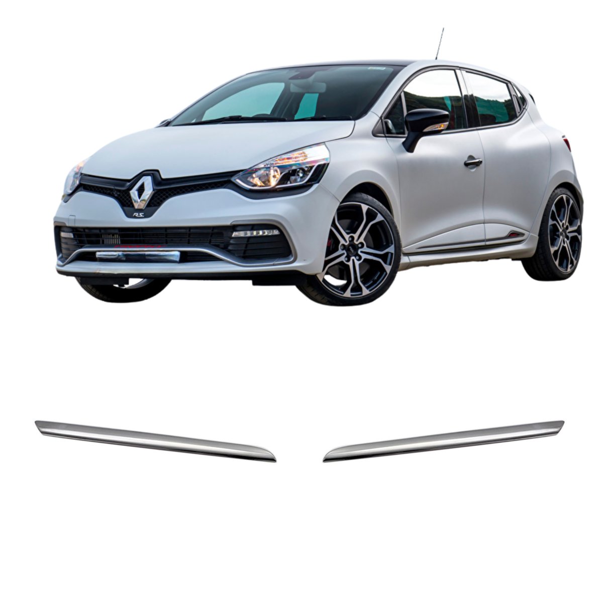 Listwy na grill przedni stal nierdzewna chrom Renault Clio 4 HB 2012 ...