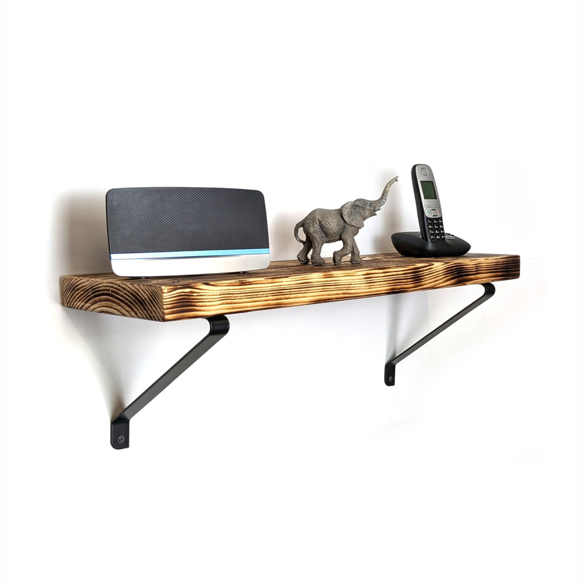 Lite Drewno Gruba Półka Drewniana Palony 220mm x 180cm Wspornik GALA ...