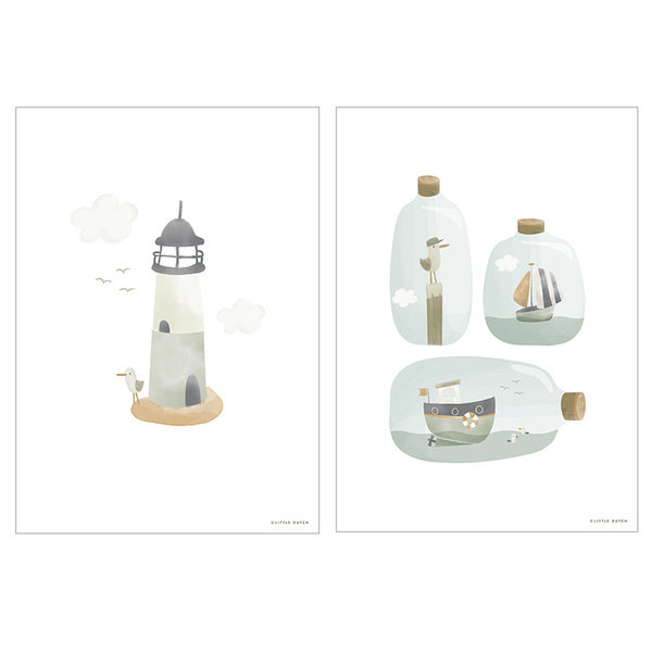 Little Dutch Plakat A3 - Sailors Bay White Pw11321450 - Little Dutch ...