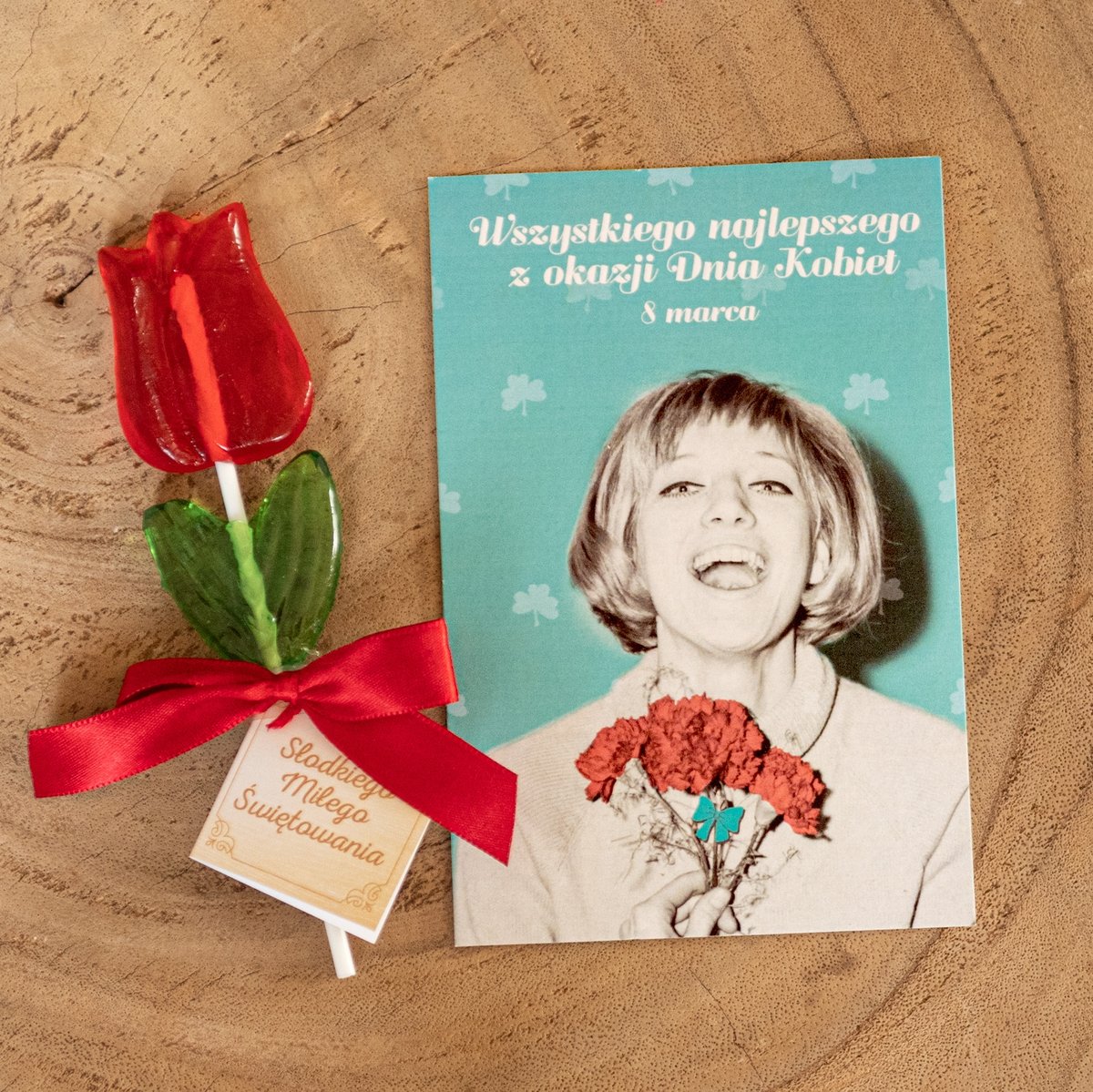 Lizak z życzeniami "Słodkiego Świętowania" i pocztówką - Inna marka ...