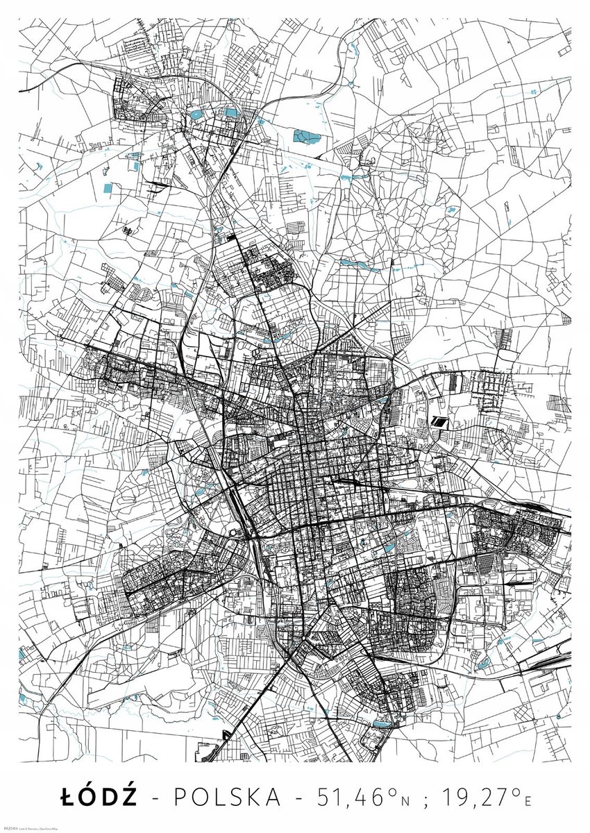 Łódź Mapa Miasta - plakat A2 42x59,4 cm - inna (Inny) | Sklep EMPIK.COM