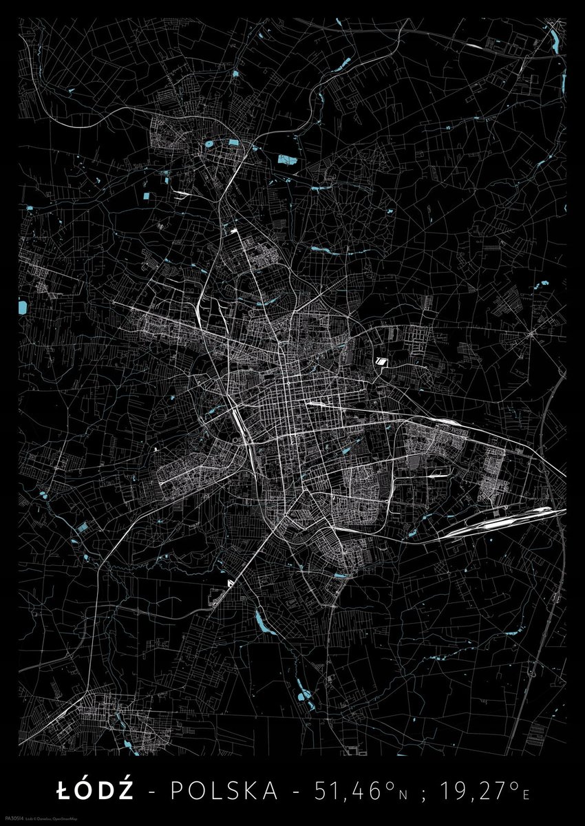 Łódź Mapa Miasta - plakat A3 29,7x42 cm - inna (Inny) | Sklep EMPIK.COM