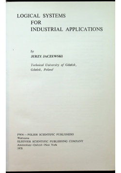 Logical systems for industrial applications - PWN | Książka w Empik