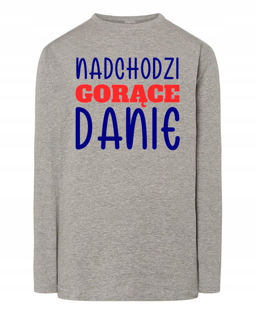 Longsleeve męski zabawny nadruk Nadchodzi Gorące Danie r.M - Inna marka ...