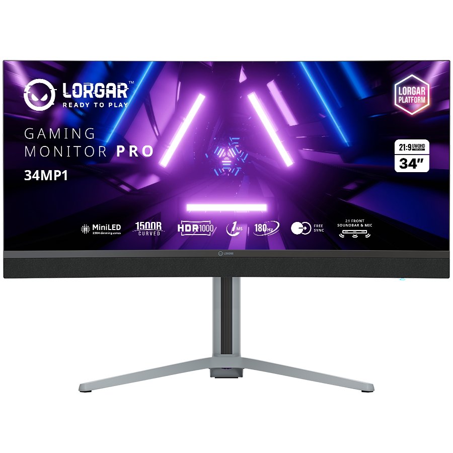 LORGAR UWQHD Mini LED Monitor Gamingowy Pro, 34'' (3440*1440 ...