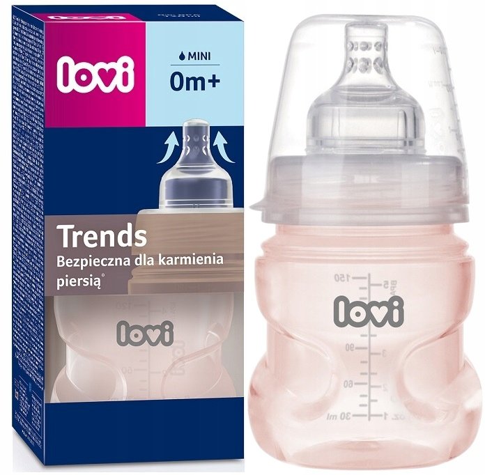 Lovi Butelka Trends + Smoczek Supervent Dynamiczny 120Ml 3M+ Różowa - Lovi | Sklep EMPIK.COM