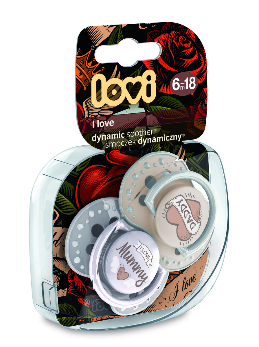 Lovi, I Love, Smoczek dynamiczny, silikonowy, 6-18m, 2 szt. - Lovi | Sklep EMPIK.COM