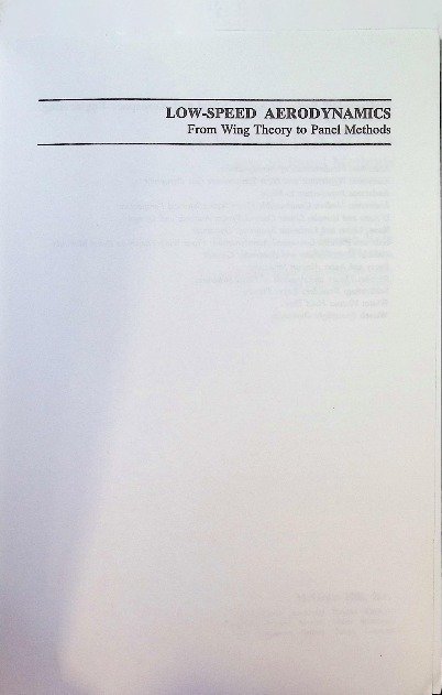 Low-Speed Aerodynamics: From Wing Theory to Panel Methods - Opracowanie ...