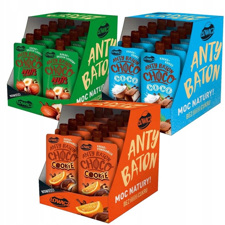 Łowicz Anty Baton Choco Mix 3 Smaków 100g x 36 sztuk - Łowicz | Sklep ...