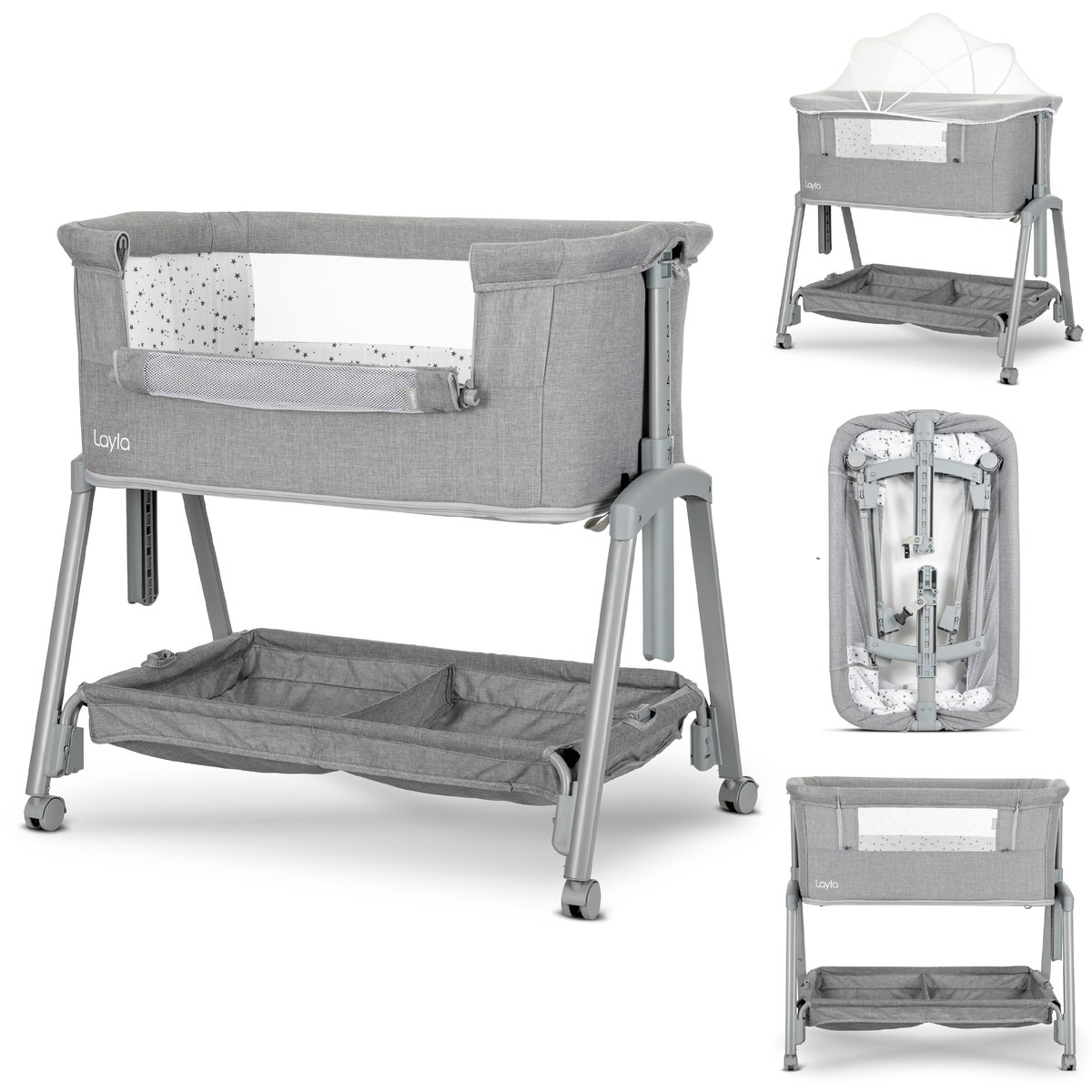 ŁÓŻECZKO DOSTAWNE 2W1 DO SYPIALNI REGULOWANE 0+ LORELLI LAYLA - Lorelli ...