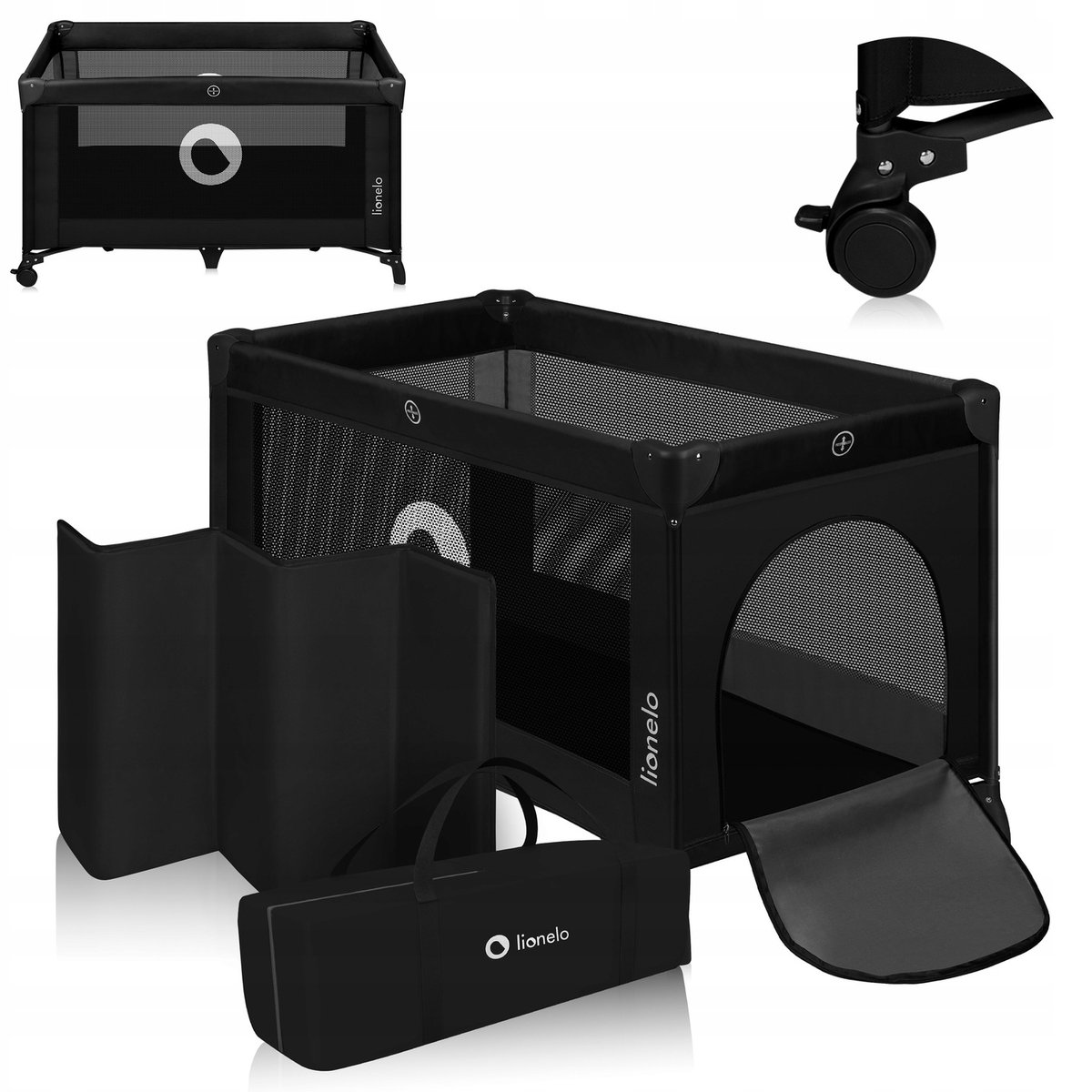 Łóżeczko turystyczne kojec 2w1 torba kółka PREMIUM MATERAC Lionelo Stefi - Lionelo | Sklep EMPIK.COM