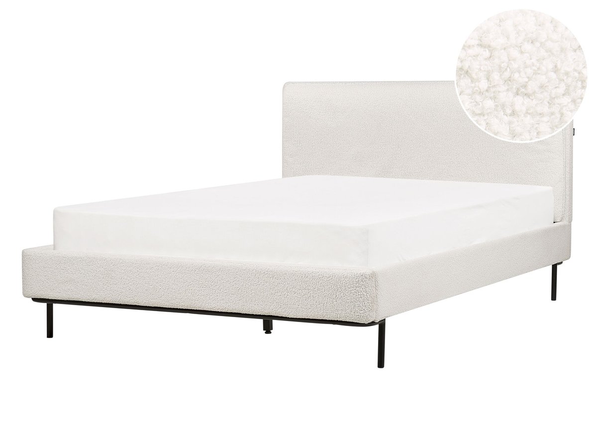 Łóżko boucle 140 x 200 cm białe CORIO - Beliani | Sklep EMPIK.COM