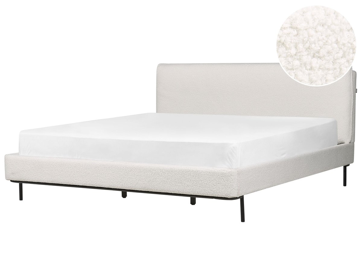 Łóżko boucle 180 x 200 cm białe CORIO - Beliani | Sklep EMPIK.COM