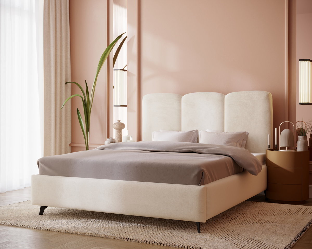 Łóżko podwójne na nóżkach 160x200 cm Arthur - Nowoczesne łóżko ...