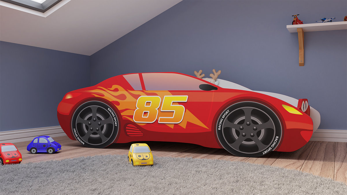 Łóżko Samochód Dla Dziecka Zygzak Z Materacem - DIP-MAR | Sklep EMPIK.COM