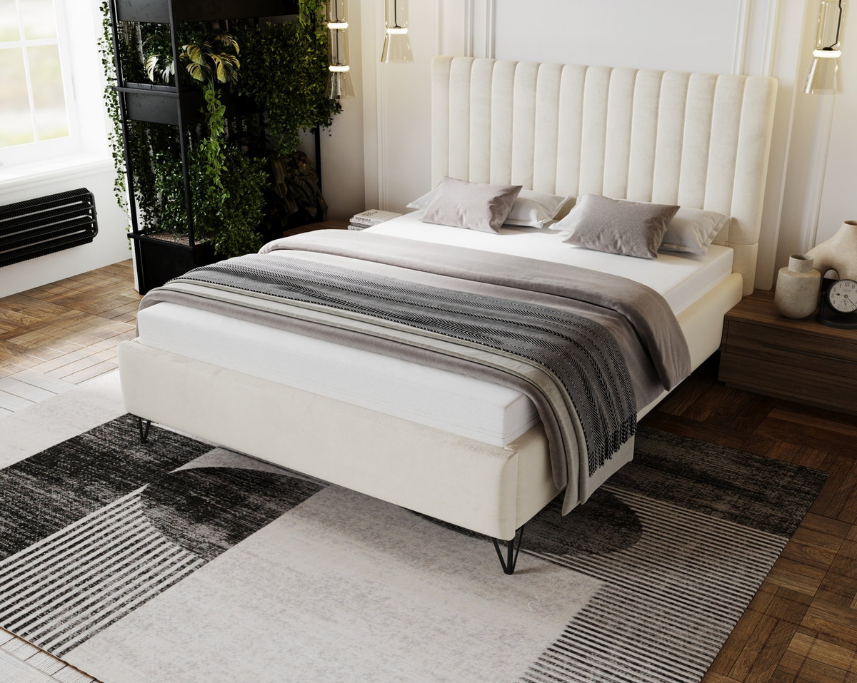 Łóżko tapicerowane na nóżkach 160x200 Florence - Nowoczesne łóżko ze ...