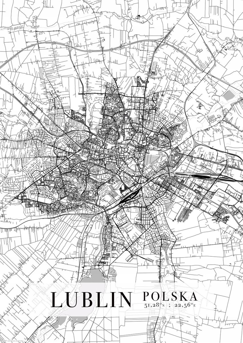 Lublin Mapa Miasta - plakat A3 29,7x42 cm - inna (Inny) | Sklep EMPIK.COM