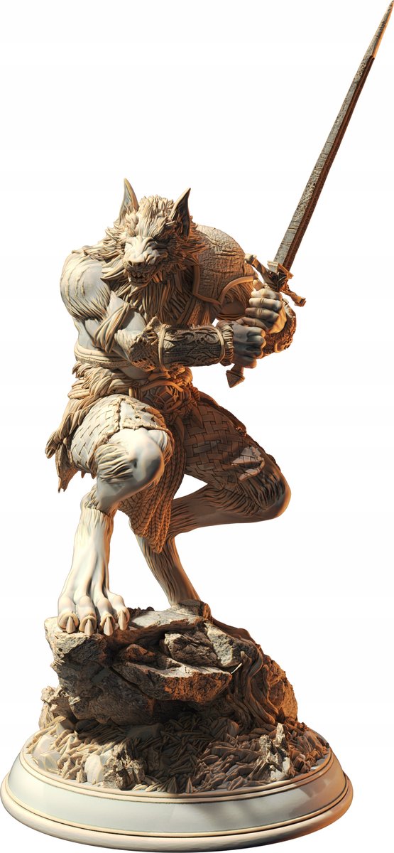 Lucian Grey Dziki Wilkołak Figurka 12k + Podstawa do DND D&D druk 3D ...