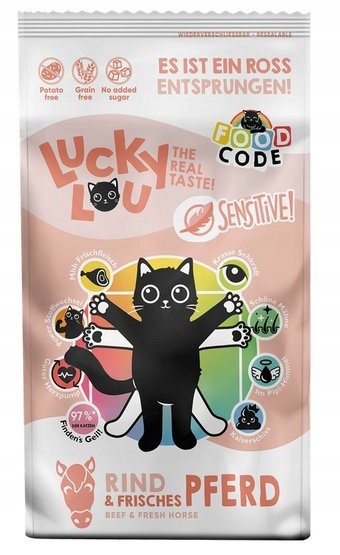 Lucky Lou Food Code Sensitive Wołowina & Konina 750g - inna (Inny ...