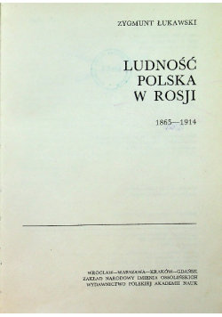Ludność Polska w Rosji 1863 - 1914 - | Książka w Empik
