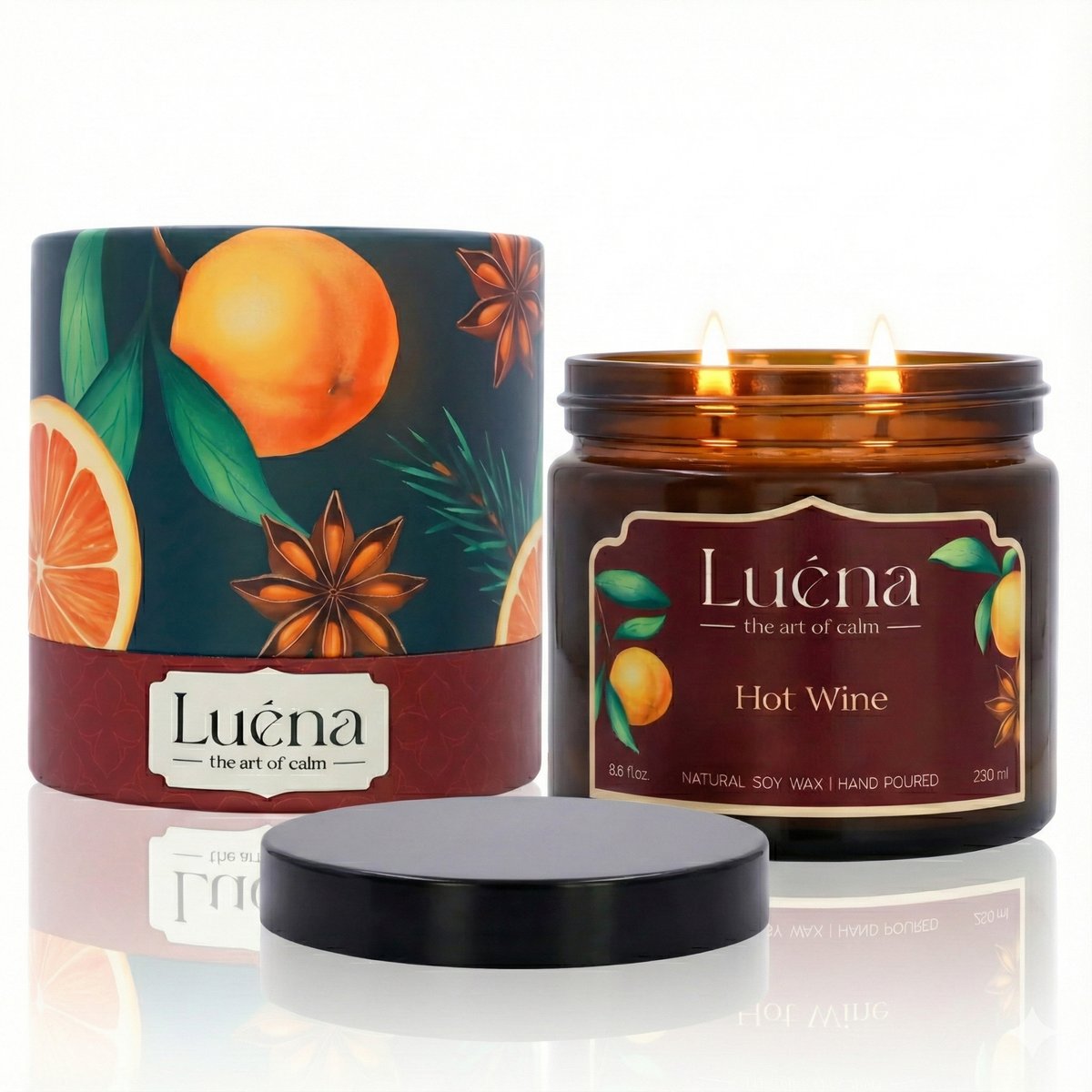 Luéna - Hot Wine | Świeca Zapachowa Sojowa Premium 250ml | Wykonana ...
