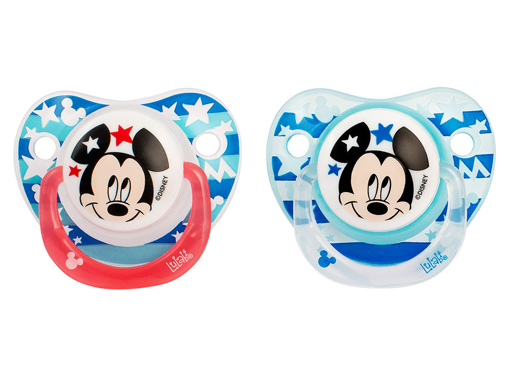 Lulabi, Myszka Mickey, Smoczek okrągły silikonowy, 6m+, 2 szt. - Lulabi ...
