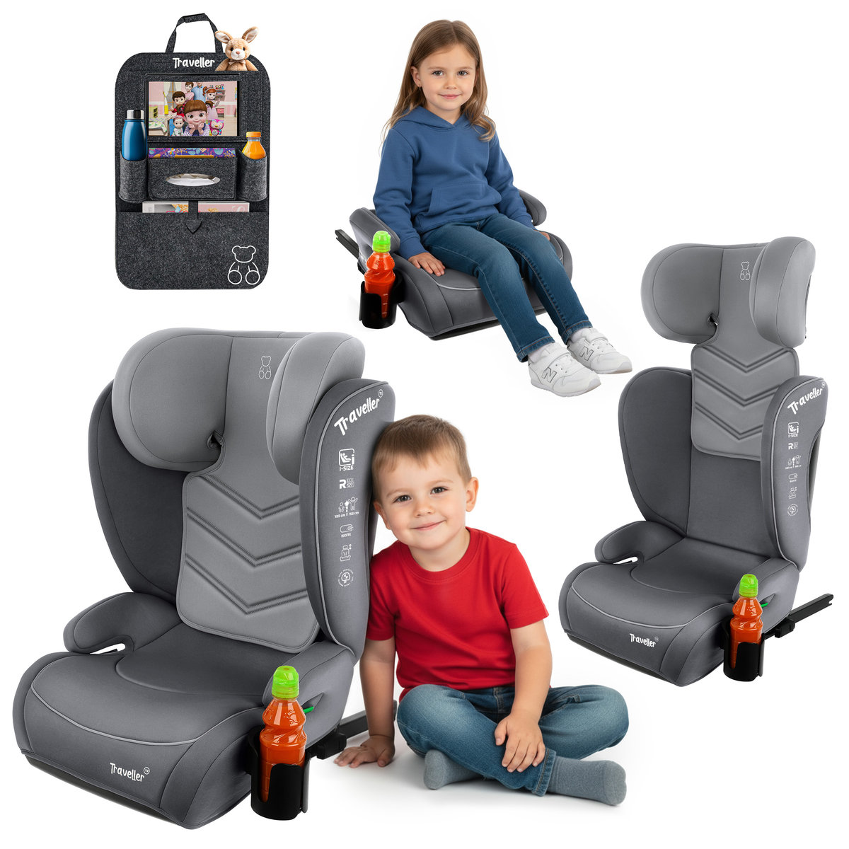 LUNA FOTELIK SAMOCHODOWY PODSTAWKA 2w1 I SIZE 100-150 CM R129 ISOFIX ...