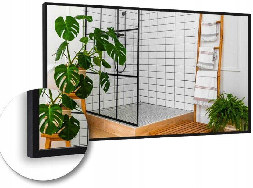 Lustro 70X40 W Czarnej Ramie Aluminiowej Mat Loft Bez Oświetlenia ...