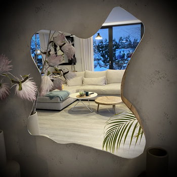 Lustro asymetryczne industrialne na plastrze drewna X - Woodentino ...