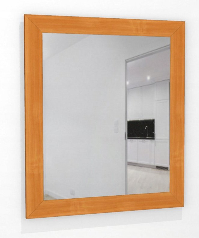 Lustro gruba 6cm rama MDF 70x60 wiśnia jasna olcha - fabryka luster ...