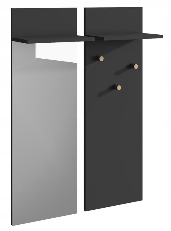 Lustro i wieszak BEHAMO czarny do przedpokoju - MATKAM | Sklep EMPIK.COM