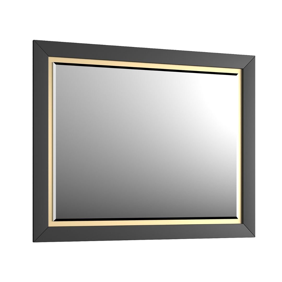 Lustro łazienkowe CHIC 100x80 cm czarne półmat/złote - KROFAM | Sklep ...