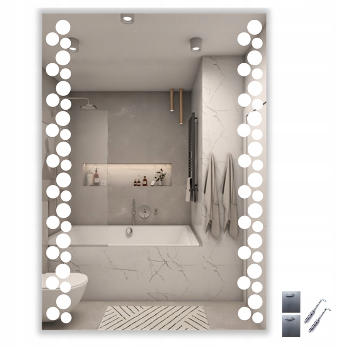 LUSTRO LED 50x90 cm LEDOWE PIONOWE PODŚWIETLANE PREMIUM CAMELLIA - Take ...