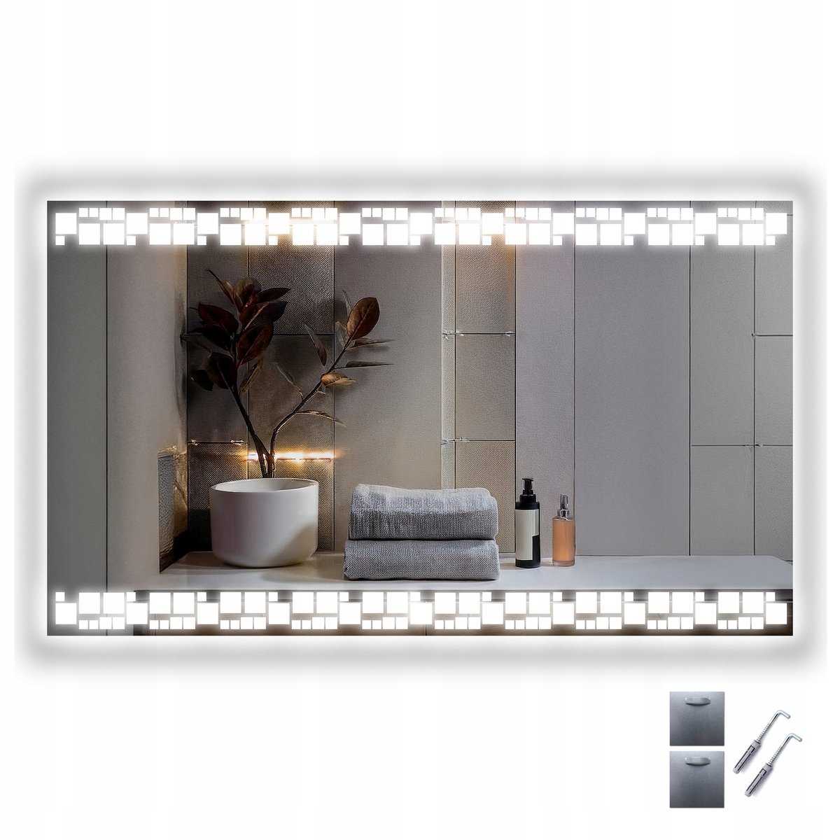 LUSTRO LED COB 480/m LEDOWE PODŚWIETLANE 70x40 cm WODOODPORNE IP67 LILY ...