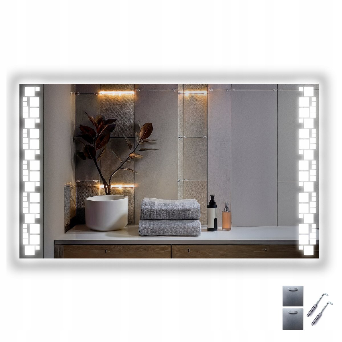 LUSTRO LED COB 480/m LEDOWE PODŚWIETLANE 70x40 cm WODOODPORNE IP67 ...