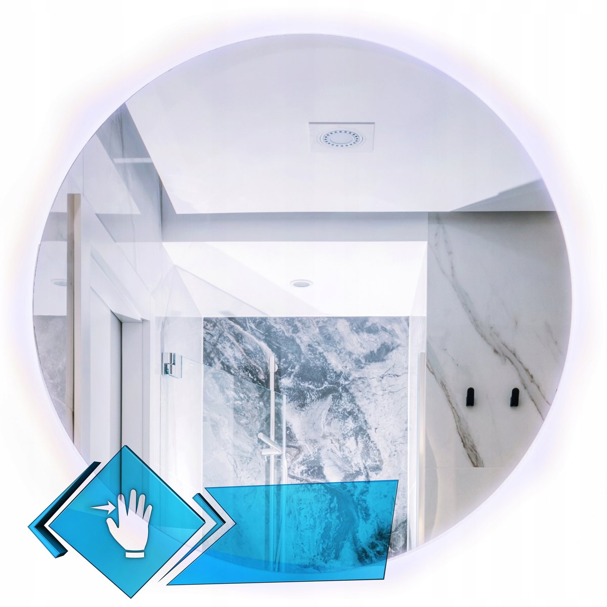 Lustro LED okrągłe bez ramy 90 włącznik sensorowy - fabryka luster ...