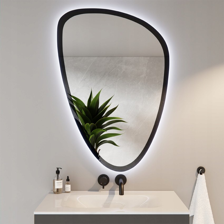 Lustro Nieregularne Kształt Organiczne Plama 69X100 Led - Galakor ...