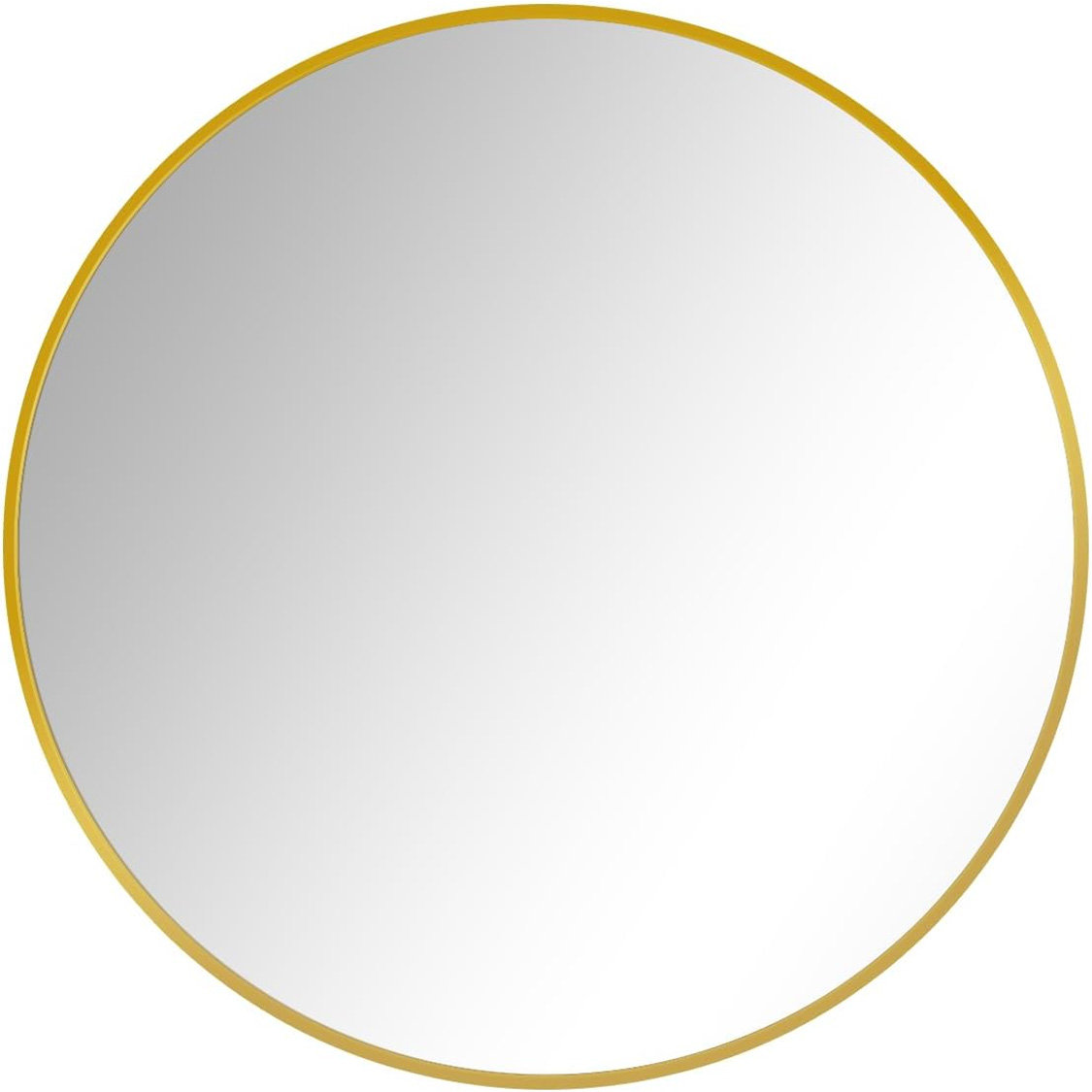 LUSTRO OKRĄGŁE ŚCIENNE W ZŁOTEJ RAMIE ŁAZIENKOWE DO SALONU 50CM ...