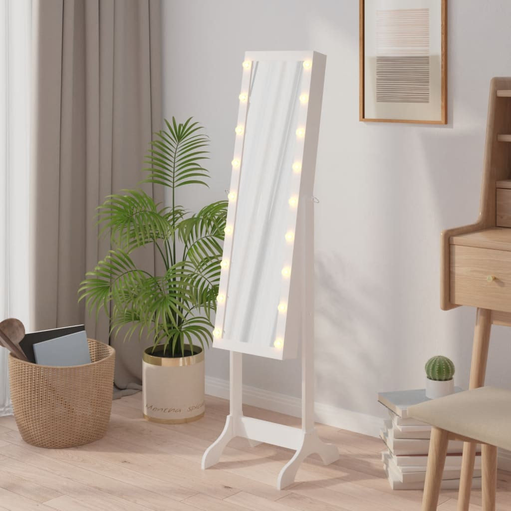 Lustro stojące z LED, białe, 34x37x146 cm - VMP | Sklep EMPIK.COM