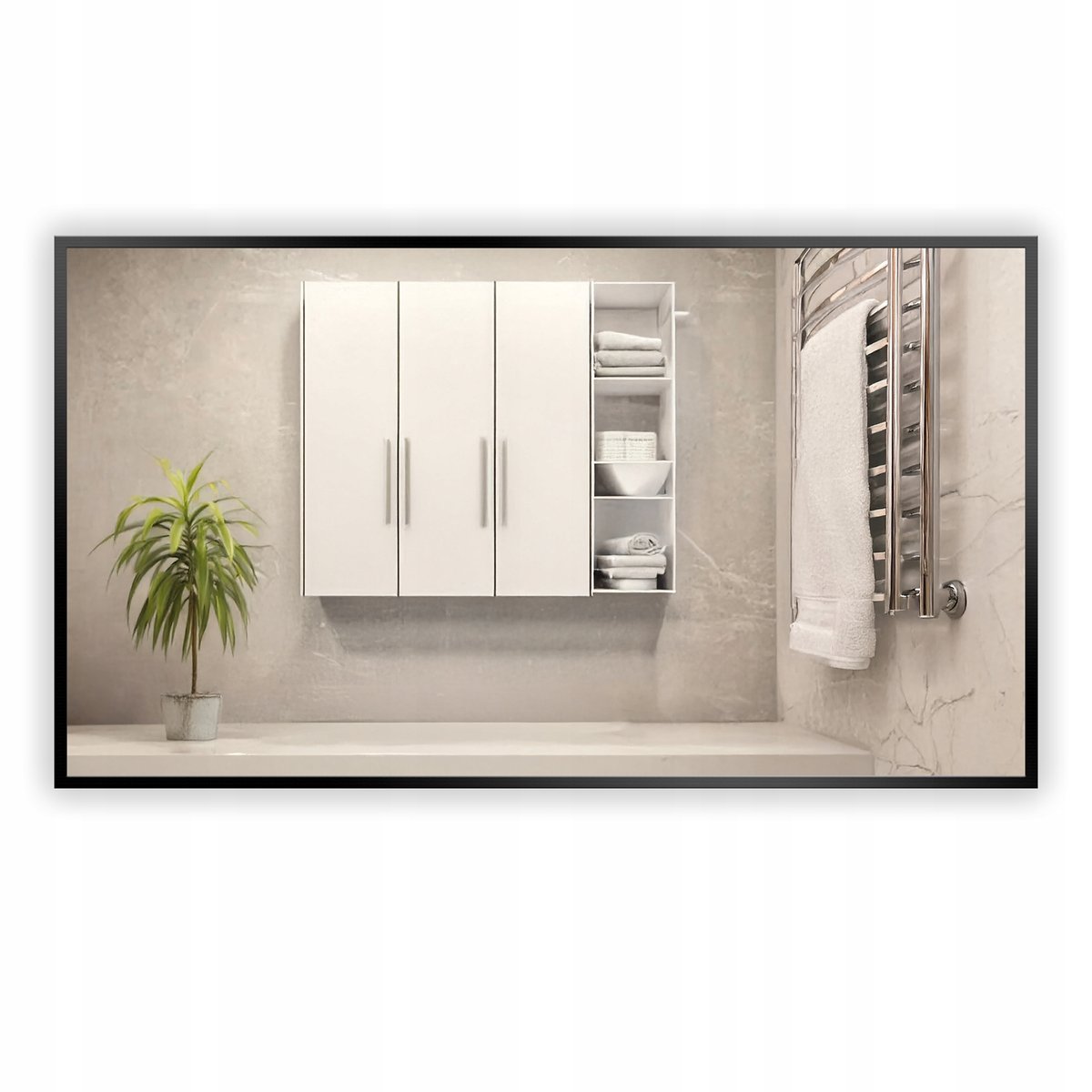 LUSTRO W CZARNEJ RAMIE LOFTOWE CZARNA RAMA LOFT BEZ PODŚWIETLENIA ...