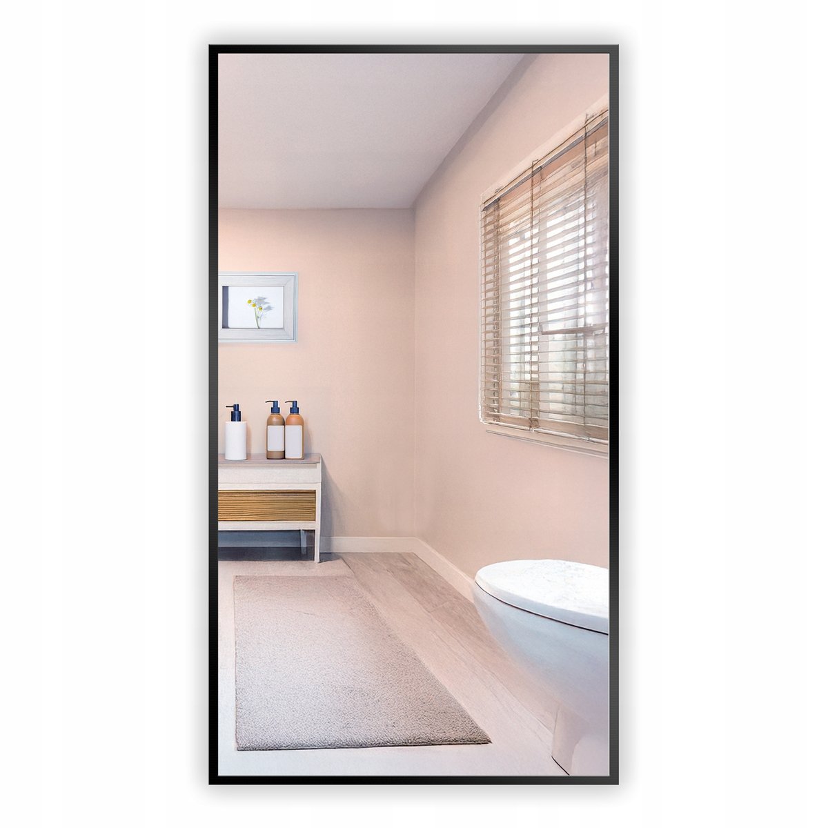 LUSTRO W CZARNEJ RAMIE LOFTOWE CZARNA RAMA LOFT BEZ PODŚWIETLENIA 40x70 ...