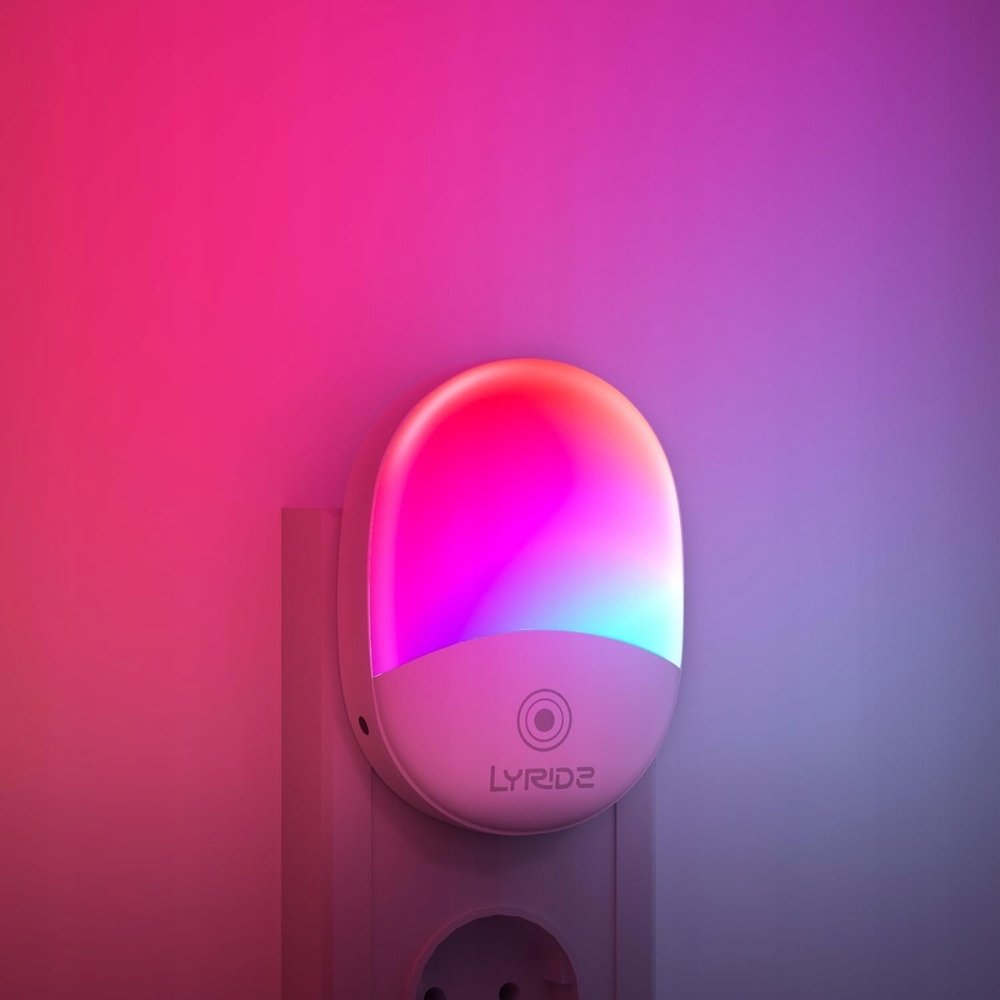 Lyridz Lampka nocna z czujnikiem zmierzchu 2 sztuki, RGB, dotykowa - OptiMerket | Sklep EMPIK.COM