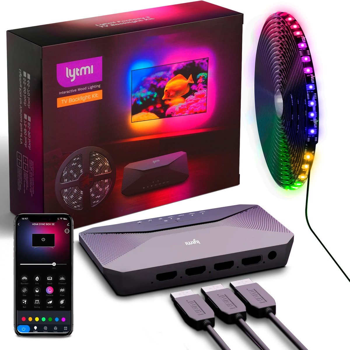Lytmi Fantasy 3 Pro TV Backlight Kit HDMI 2.1 Taśma LED + Neo Box dla ...