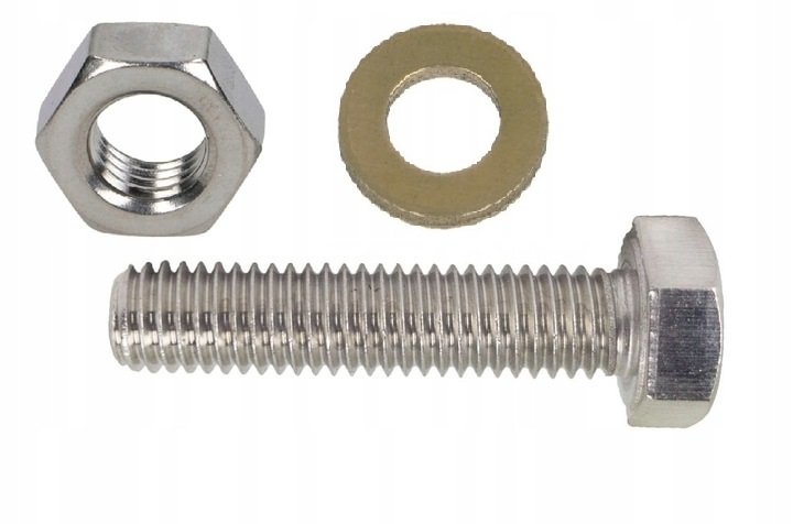 M8x25 ŚRUBA SZEŚCIOKĄTNA DIN933 + NAKRĘTKA + PODKŁADKA A2 NIERDZEWNA 10 szt - Maro | Sklep EMPIK.COM