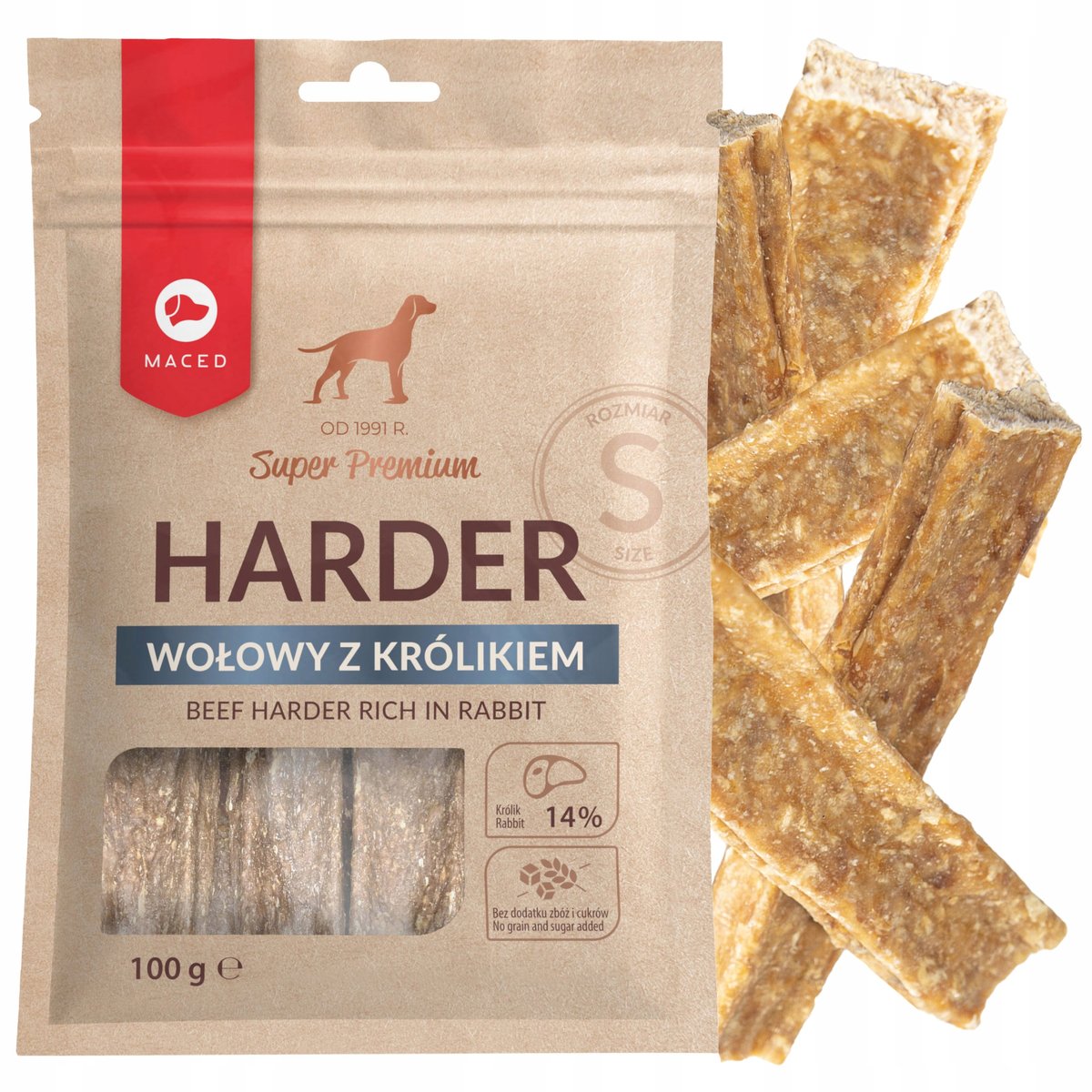 Maced Harder Wołowy Z Królikiem Naturalny Przysmak Gryzak Dla Psa 100G ...