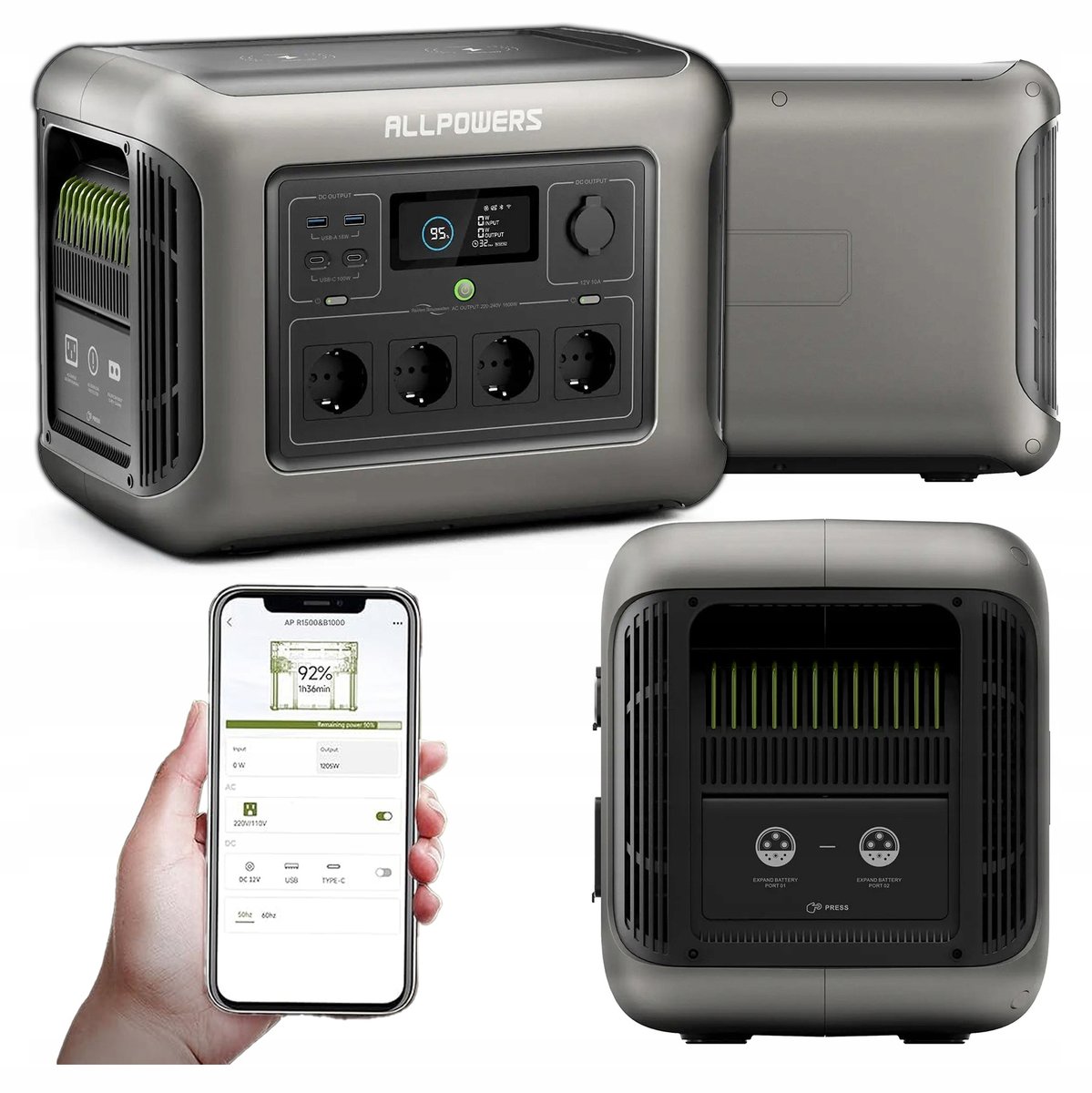 MAGAZYN PRĄDU STACJA ŁADOWANIA ENERGII POWERBANK UPS ALLPOWERS R1500 ...